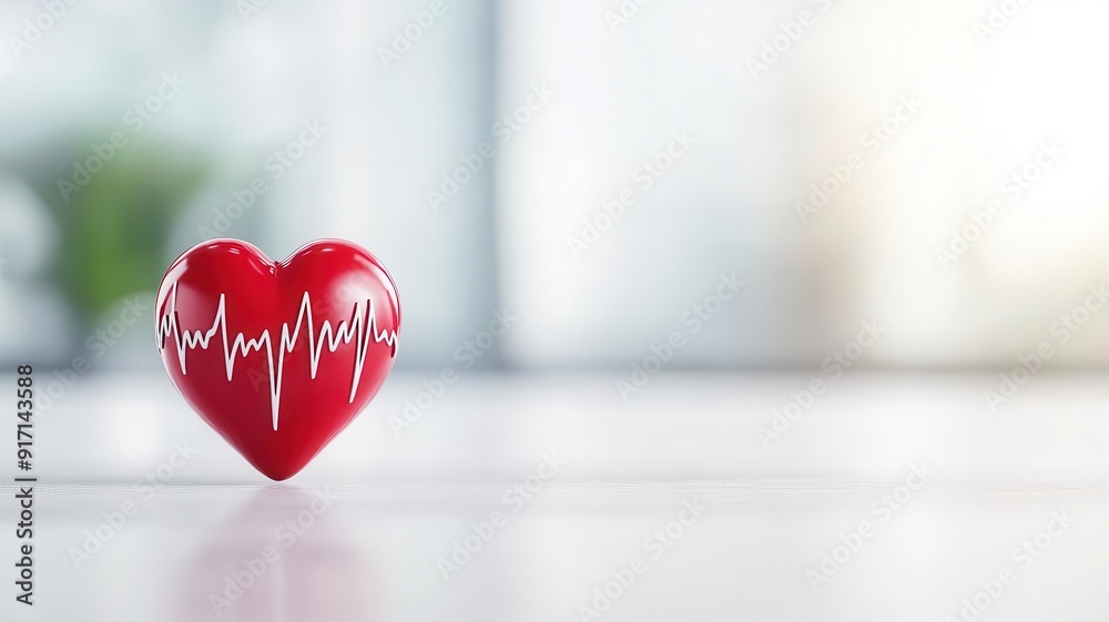 Animated heart beating with intermittent stutters representing ...