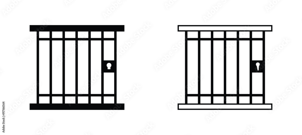 Jail icon vector isolated on white background, logo concept of Jail ...