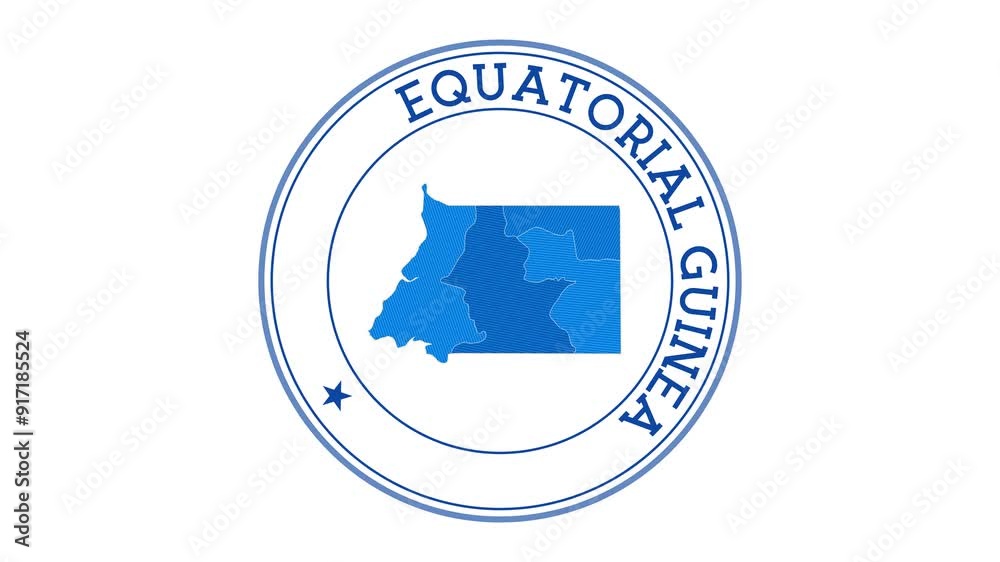 Equatorial Guinea intro. Badge with the circular name and map of ...