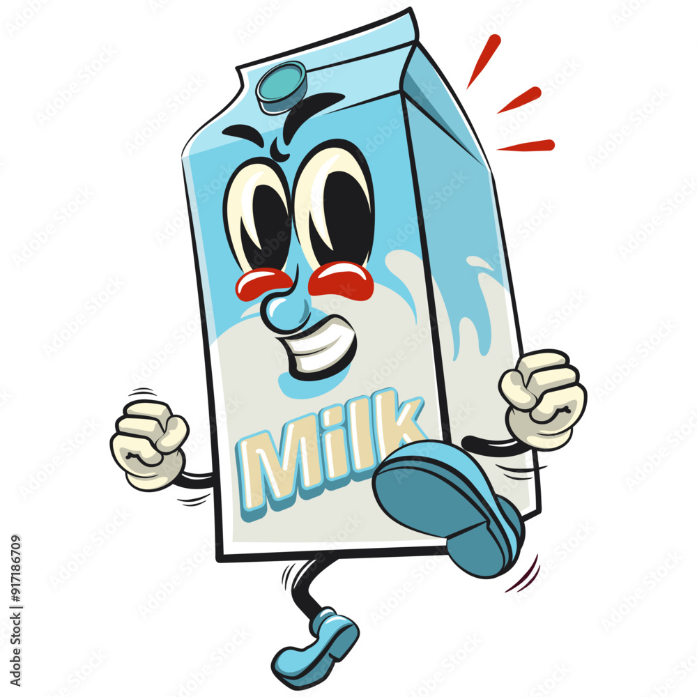 character of a cute milk box cartoon vector isolated clip art mascot ...