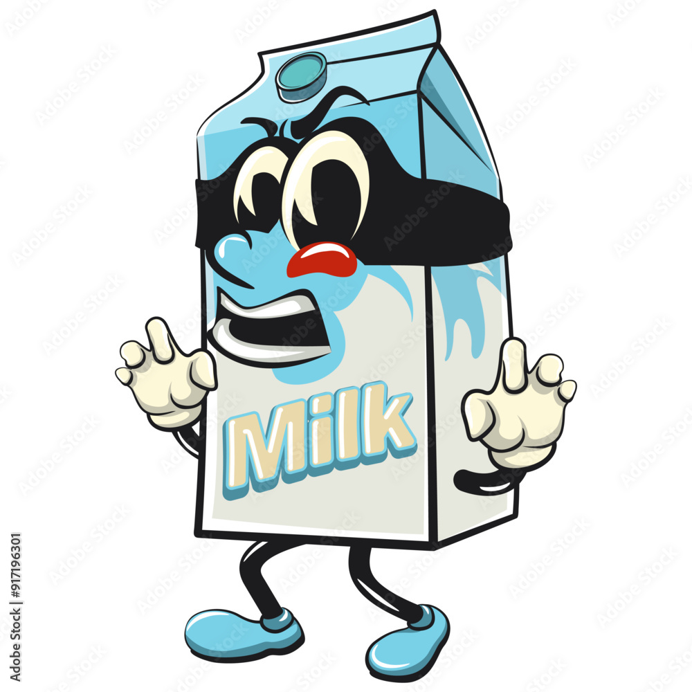 character of a cute milk box cartoon vector isolated clip art mascot ...