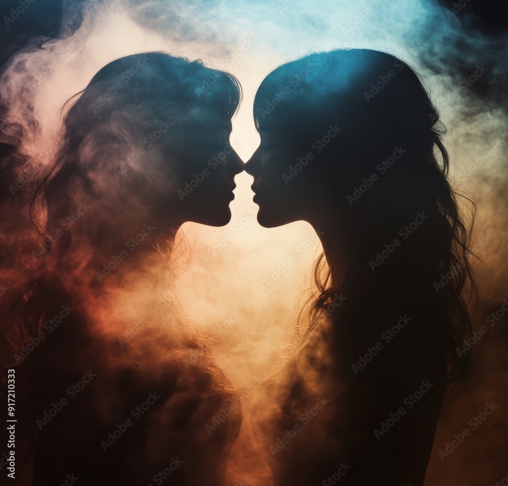 Twin Flames Entwined: Two Women on the Verge of a Kiss in a Teen ...