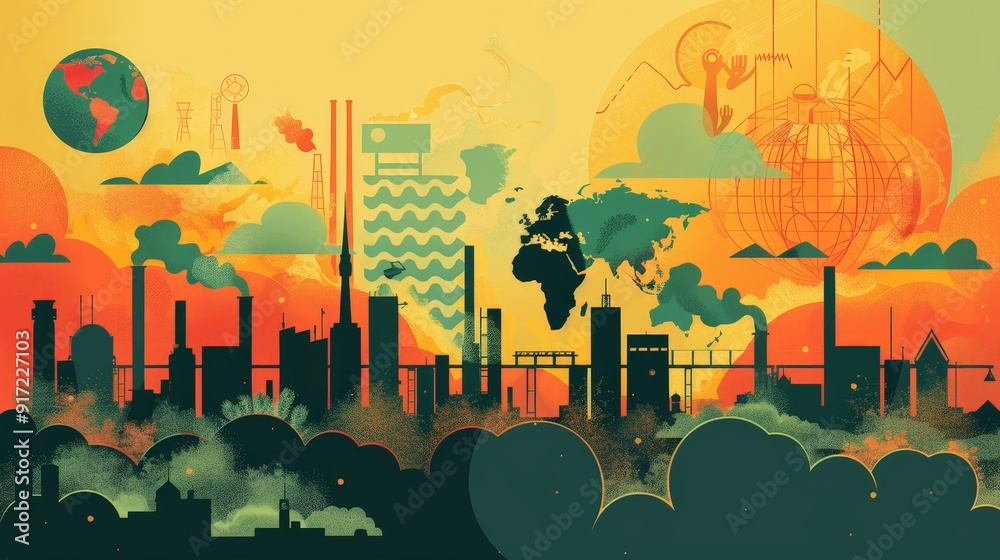 Design an infographic that explains the concept of global warming ...