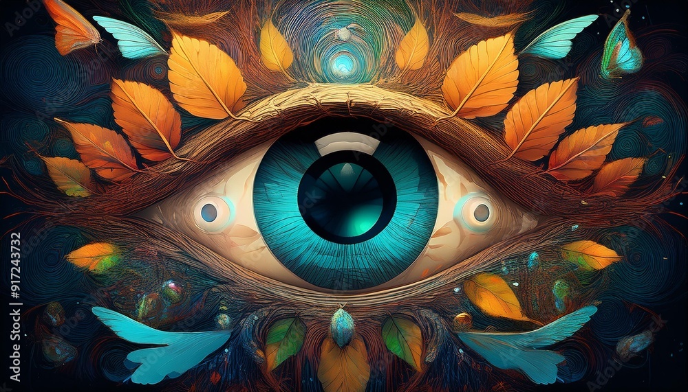 Metamorphosis concept Illustration of eyes transforming into something ...