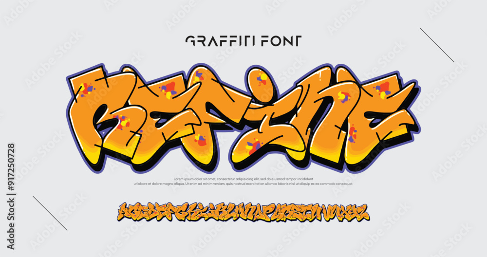 Graffiti Bubble Alphabet, Dripping gradient color paint font with ...