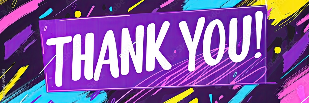 Thank you message on a vibrant deep purple background with minimalist ...