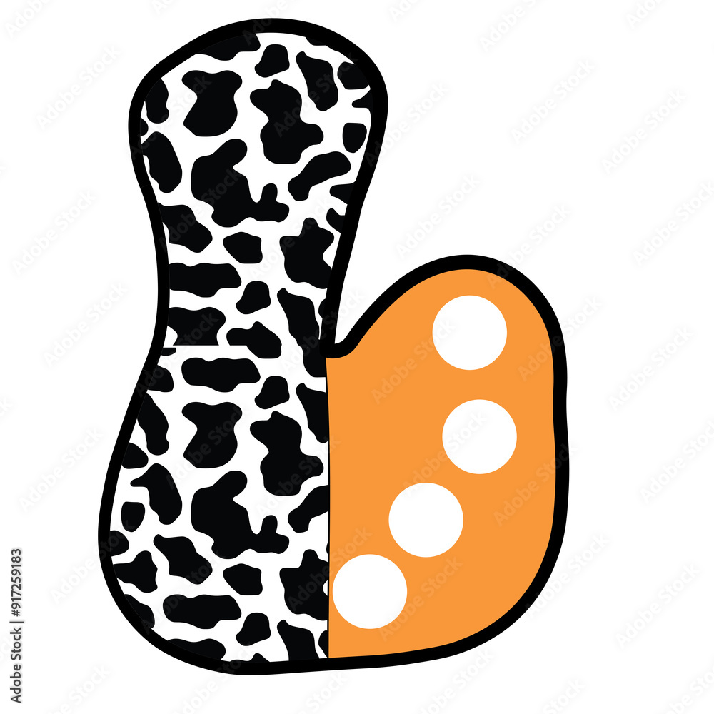 half cow doodle bright polka dot font alphabet svg png, Dalmatian Dots ...