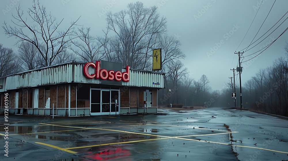 A high-resolution image of a closed bank branch with a prominent ...