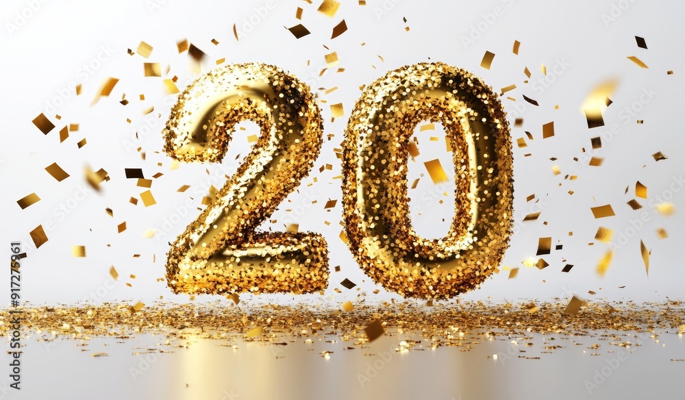 The number 300 is outlined in gold letters with gold and silver ...