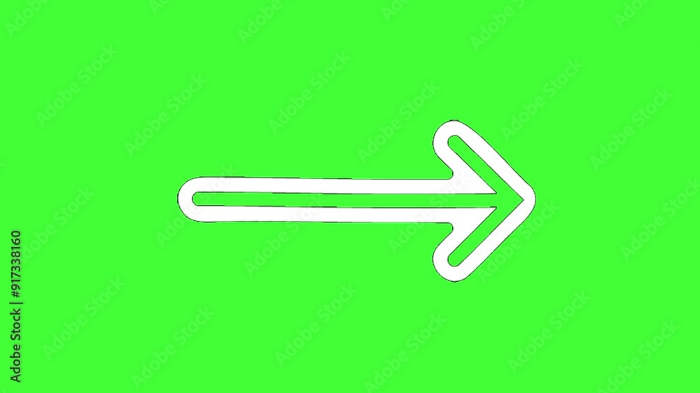 Arrow animation on a green screen background.4K video. Cartoon ...