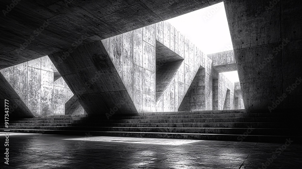 Minimalist black and white abstract art with bold shapes, clean lines ...