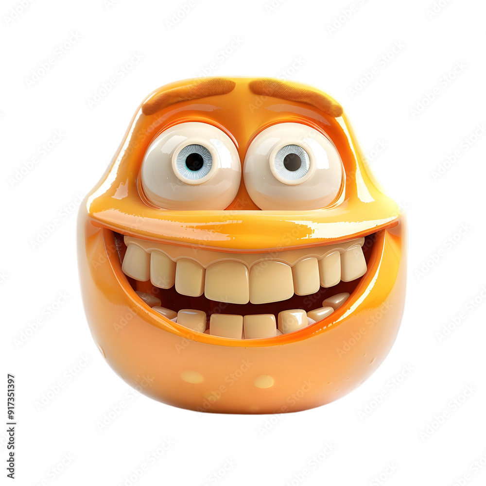 3D smiley face, Bright yellow smiley, Huge grin, Big eyes smiley, Happy ...