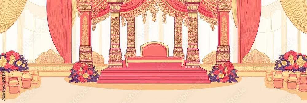 Elegant Indian Wedding Mandap Decor with Floral Arrangements - A ...