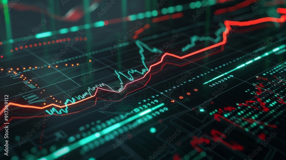 Dynamic Stock Trends: Real-Time Market Graphs with Rising Green and ...