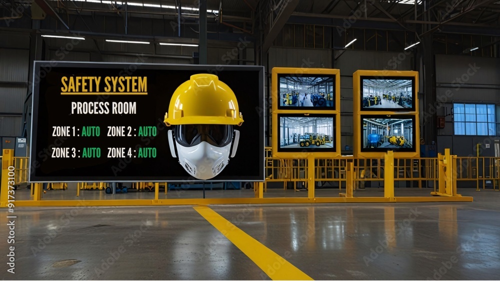 control room factory industry CCTV camera safety, monitor work ...