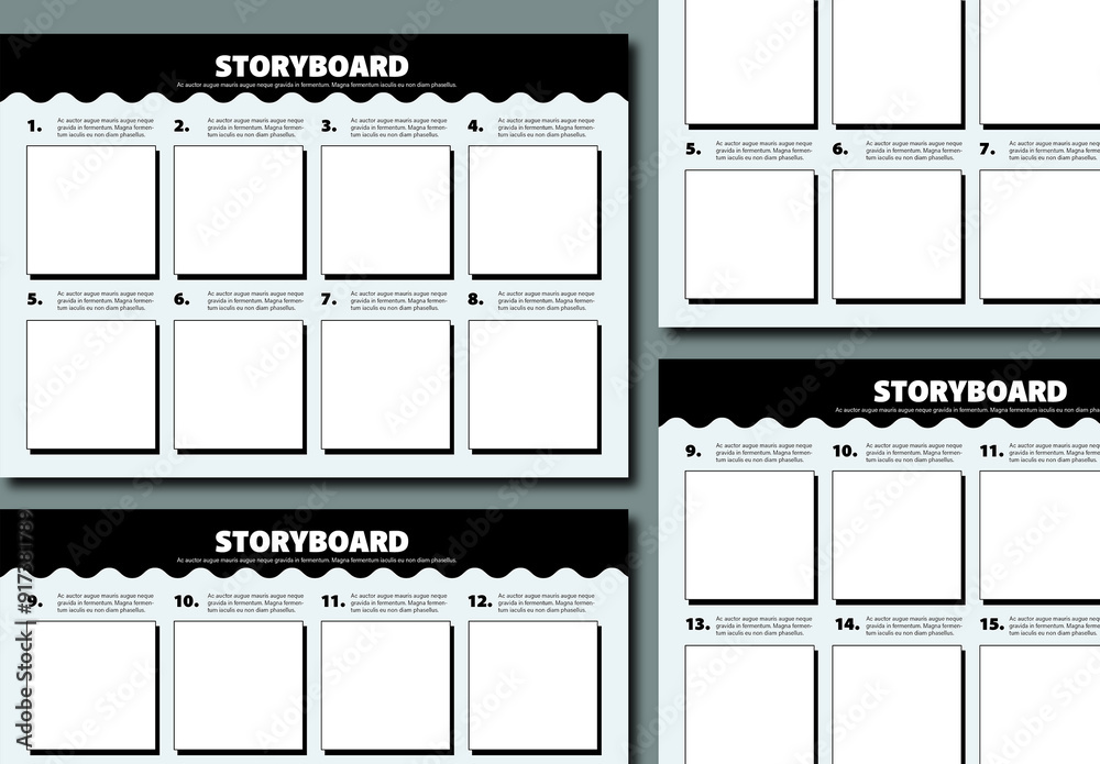 Monochromatic Storyboard Stock Template | Adobe Stock