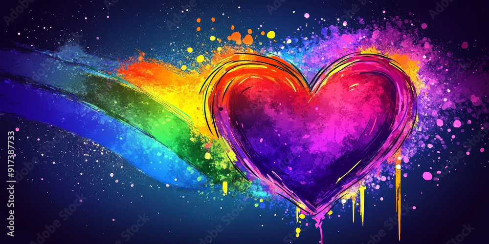 Pride lgbt rainbow gay love background heart lgbtq month flag. LGBT ...