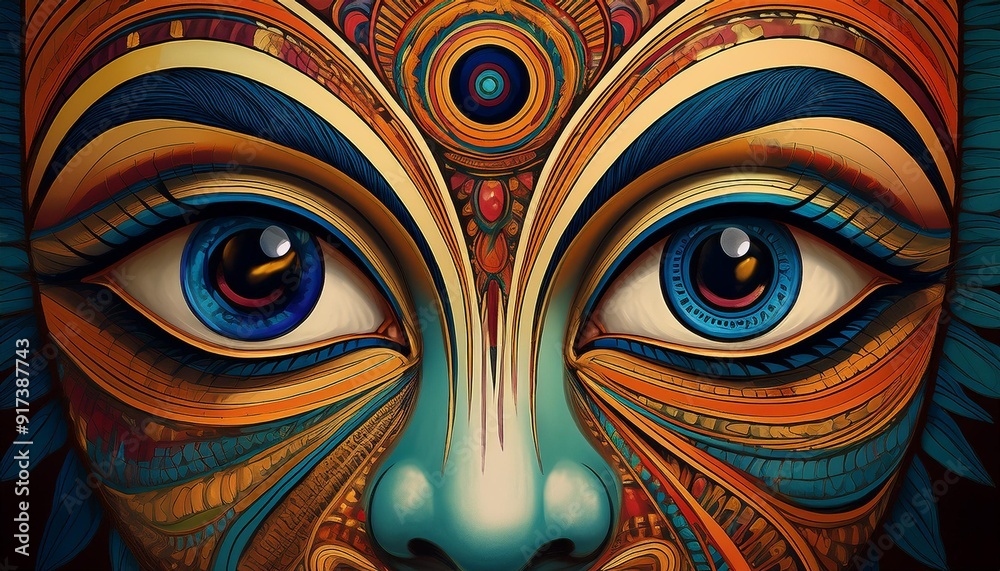 Eyes in Traditional Art- eyes incorporated into traditional art styles ...