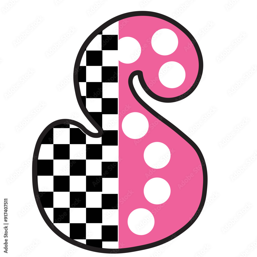 doodle bright polka dots dotted alphabet font half race checkered svg ...