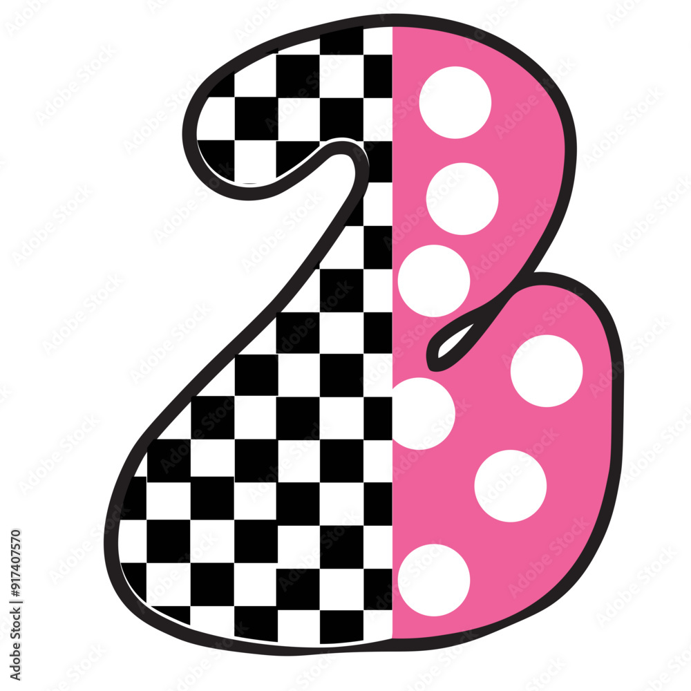 doodle bright polka dots dotted alphabet font half race checkered svg ...