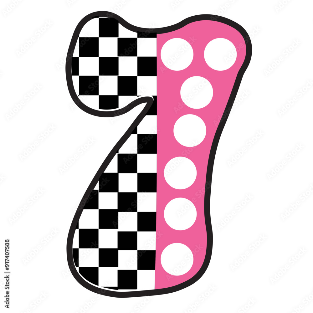 doodle bright polka dots dotted alphabet font half race checkered svg ...