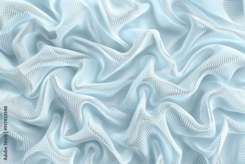 3d animation of a close-up view of white threads woven together ...