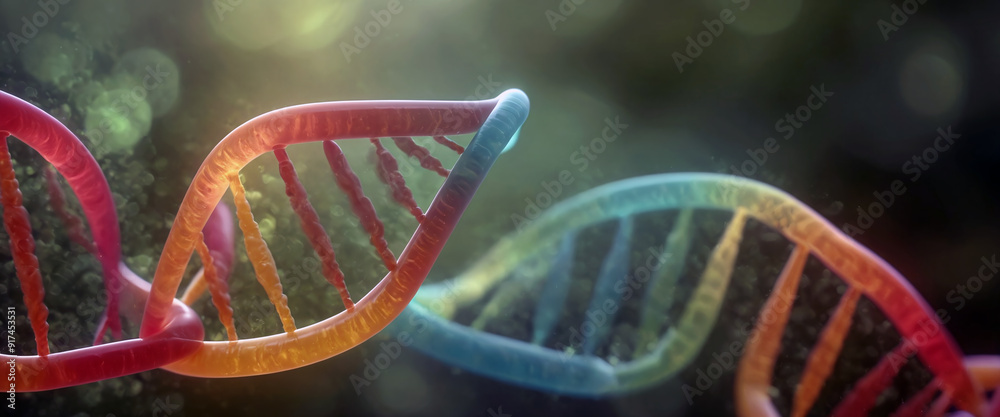 Illustrative depiction of nucleic acid double helix with connected ...