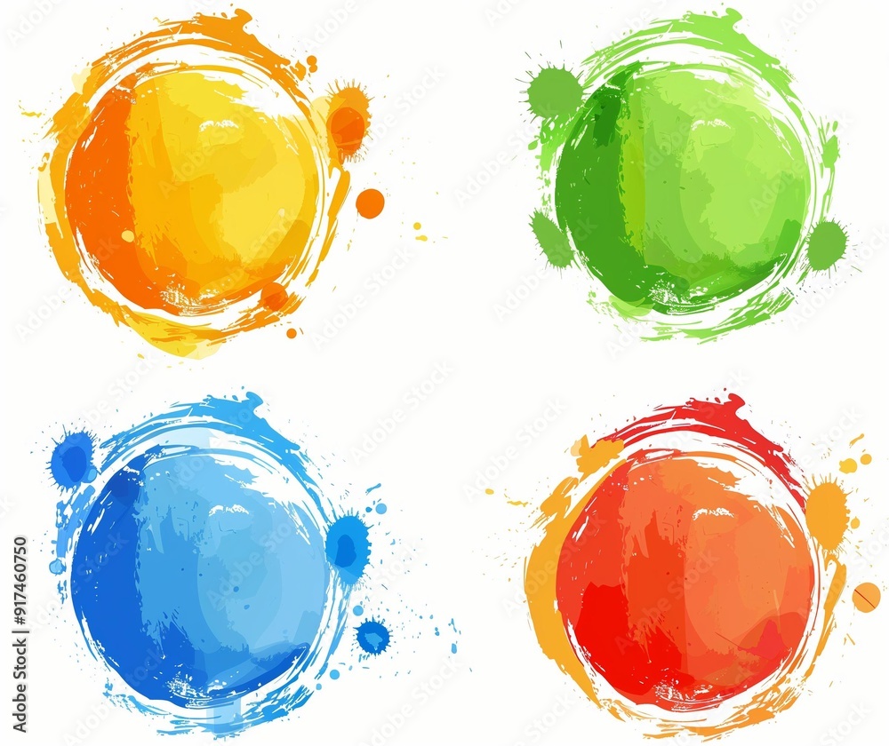 Colorful Abstract Paint Splash Circles Illustration for Art Projects ...
