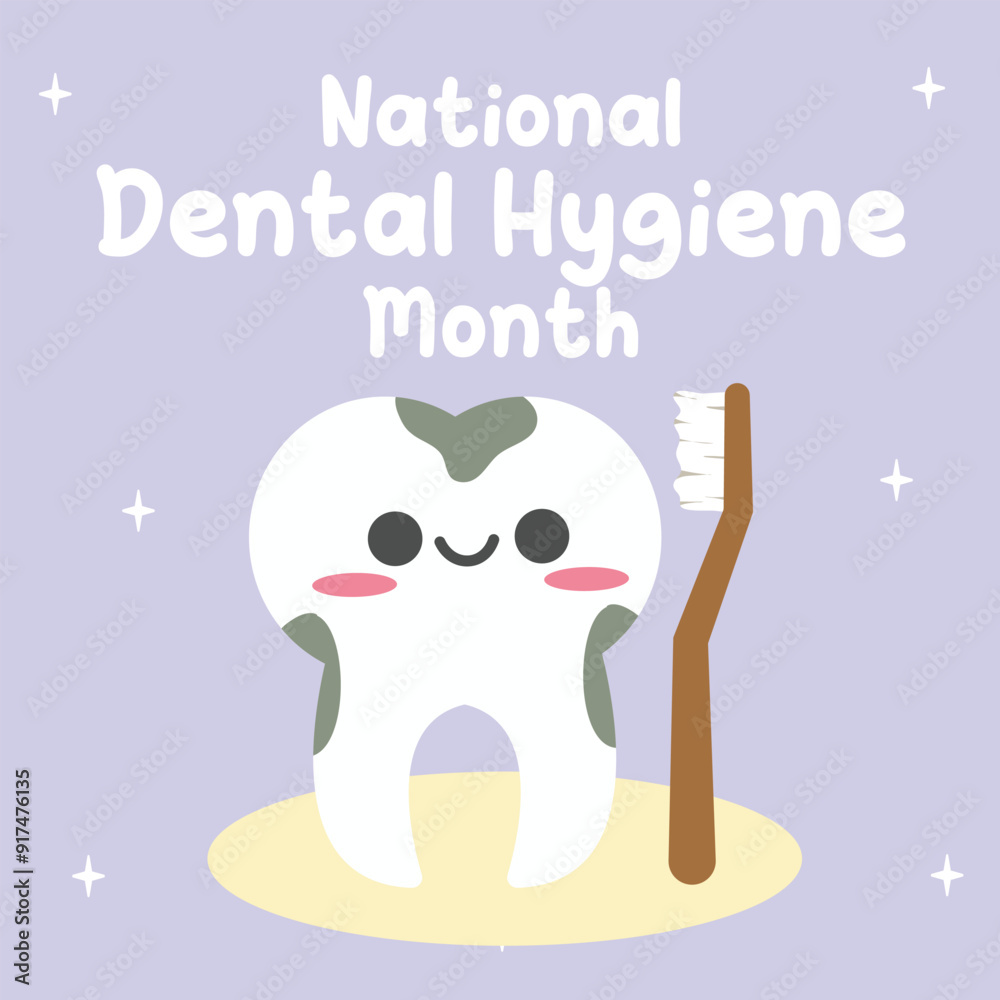 National dental hygiene month vector design for national dental hygiene ...