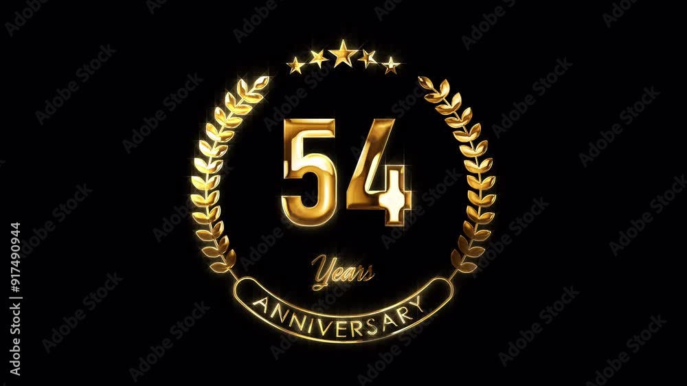 54th Anniversary Celebration. Happy 54 Years Anniversary Animation in ...