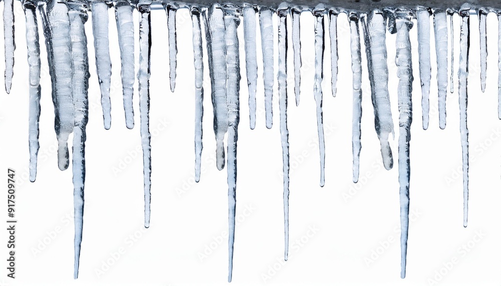 frozen icicles hanging on transparent background isolated on ...