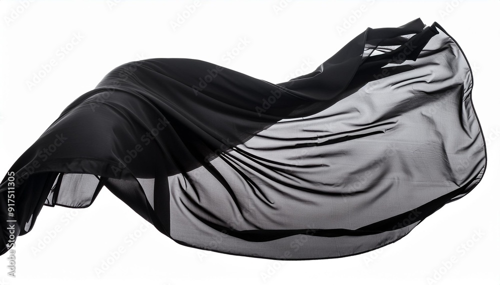 flying black fabric dress photo overlays flowing cloth flying silk ...