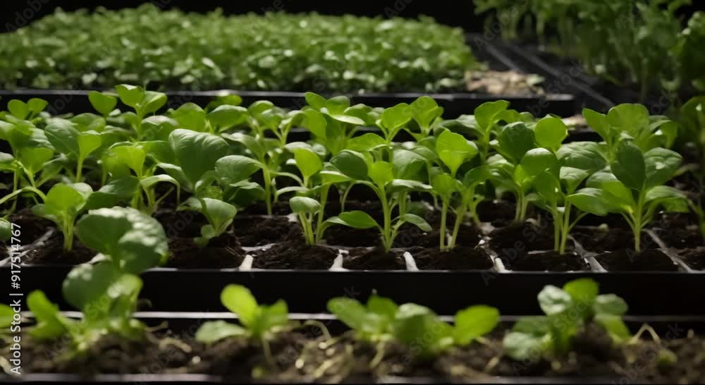 Time lapse of cucumber sprouts growth on black background scene ...