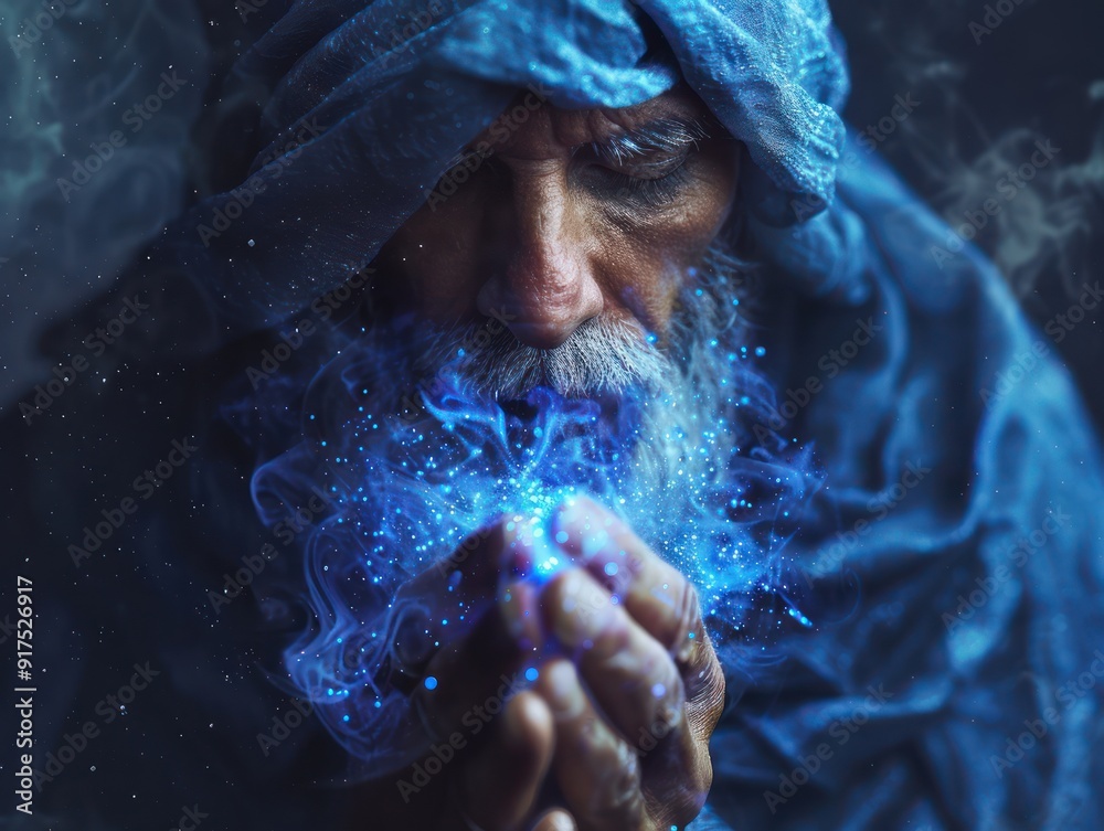 Mystical Arabian Genie Performing Enchanting Magic with Smoke and ...