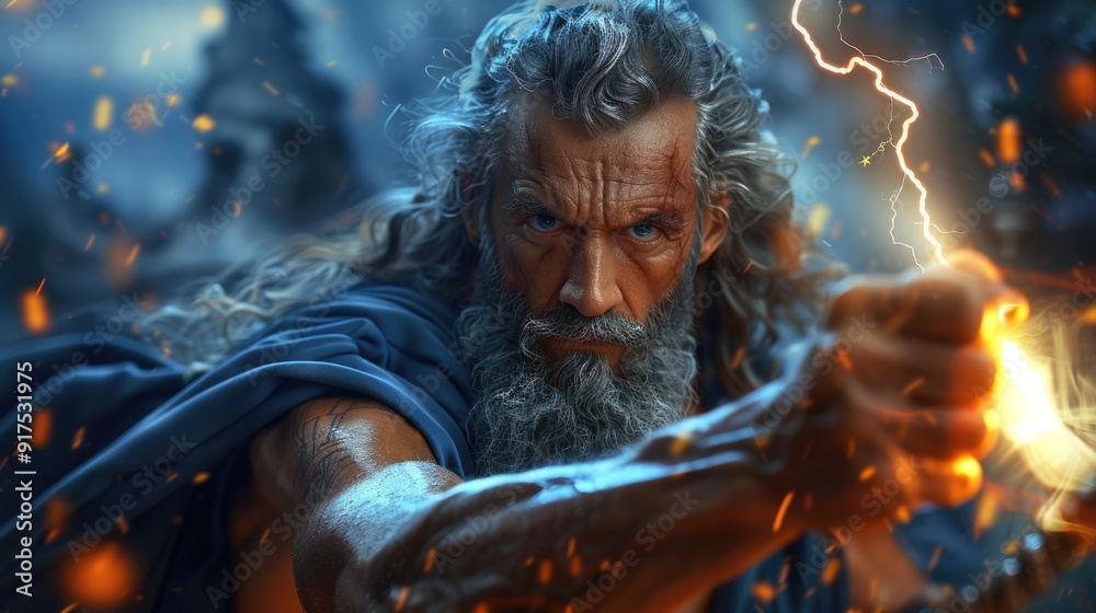 Supreme Deity: Zeus, Greek god of heavens, thunder and lightning, ruler ...