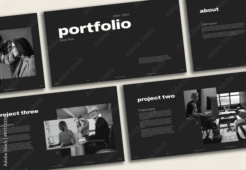 Interactive Minimal Portfolio Stock Template | Adobe Stock