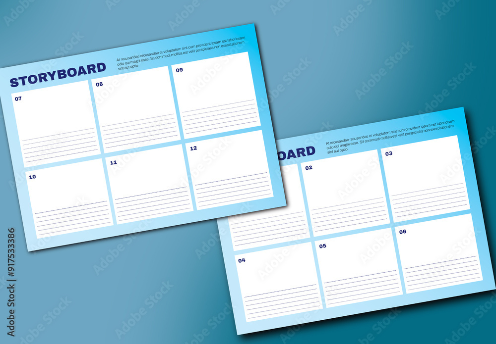 Blue Gradient Storyboard Stock Template | Adobe Stock