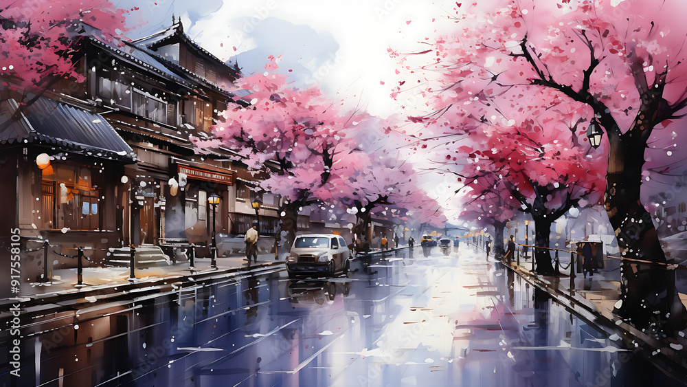 Gujo Hachiman - Japan, street, cherry blossoms, sakura, spring ...