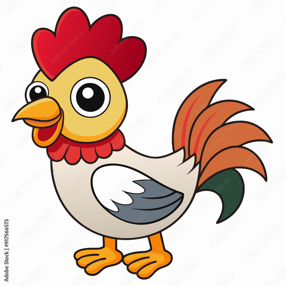 Rooster isolated on white background, Rooster vector illustration, bird ...