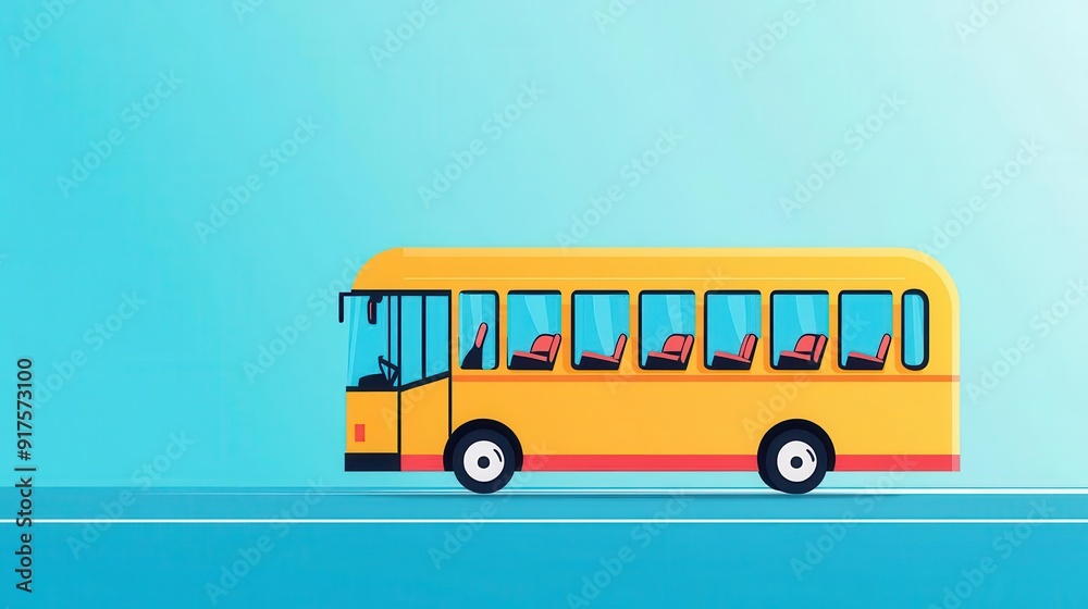 School bus with seat belts and safety features, back to school ...