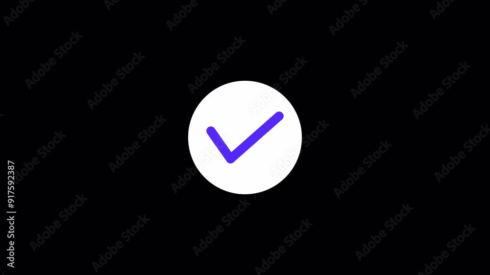simple blue check mark icon animation, blue tick mark with animated circle, check mark animation ...
