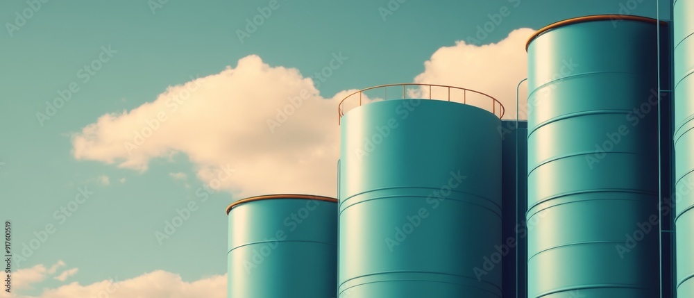 Futuristic Petroleum Storage Tanks with Holographic Gasoline ...