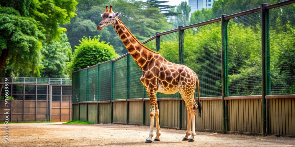 Giraffe standing tall in the zoo enclosure, wildlife, animals, giraffe ...
