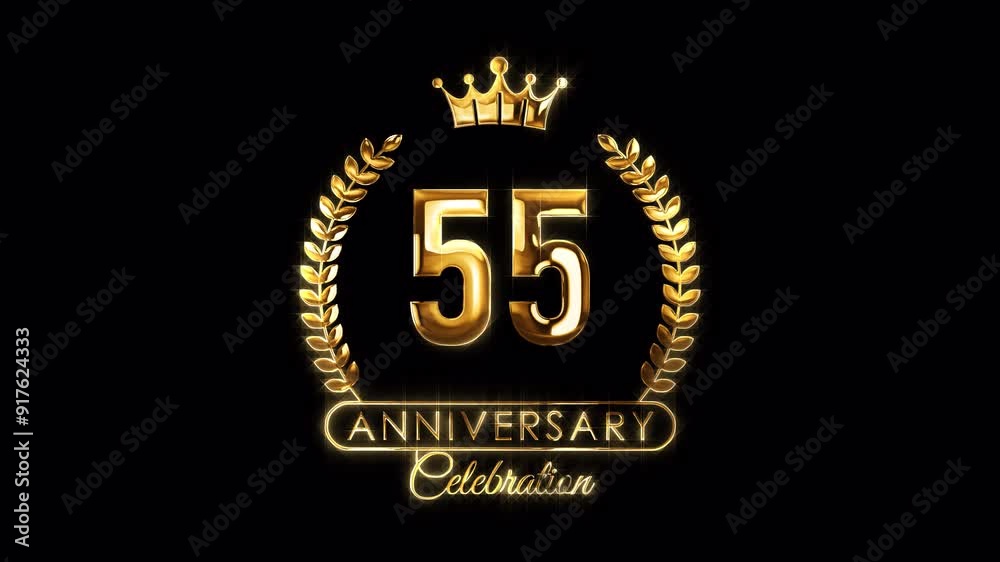 55th Anniversary Celebration. Happy 55 Years Anniversary Animation in ...