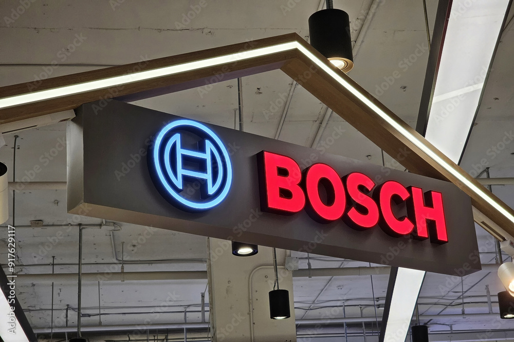 Bangkok, Thailand August 06, 2024 Bosch sign. Bosch is a famous German ...