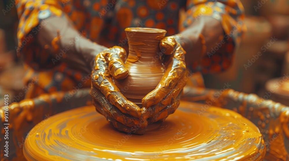 Clay artistry: pottery, practice of molding clay into various forms ...