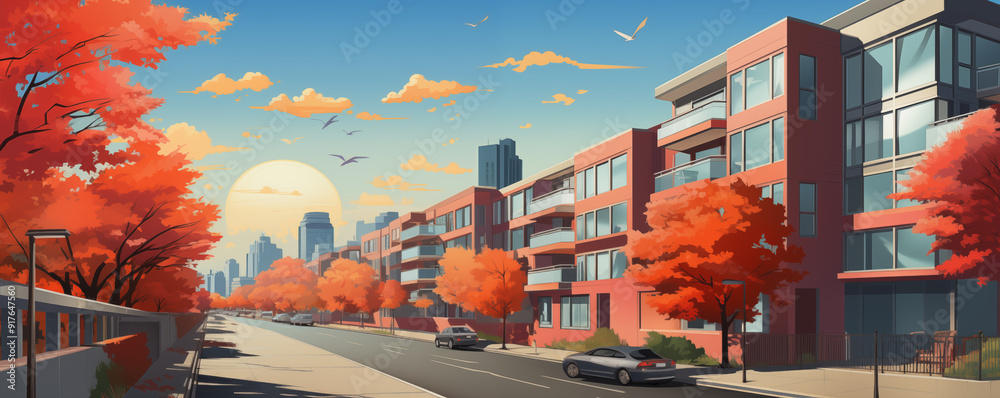 Illustrator of a condominium promotion ad highlighting a stylish and ...