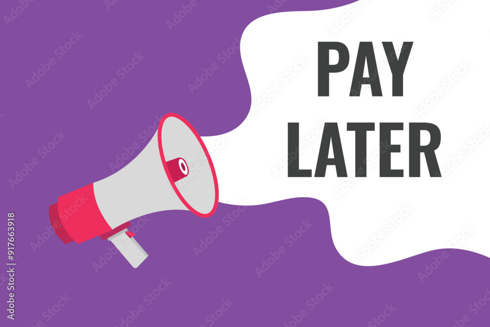 pay later button, banner, label, template for website. pay later text ...