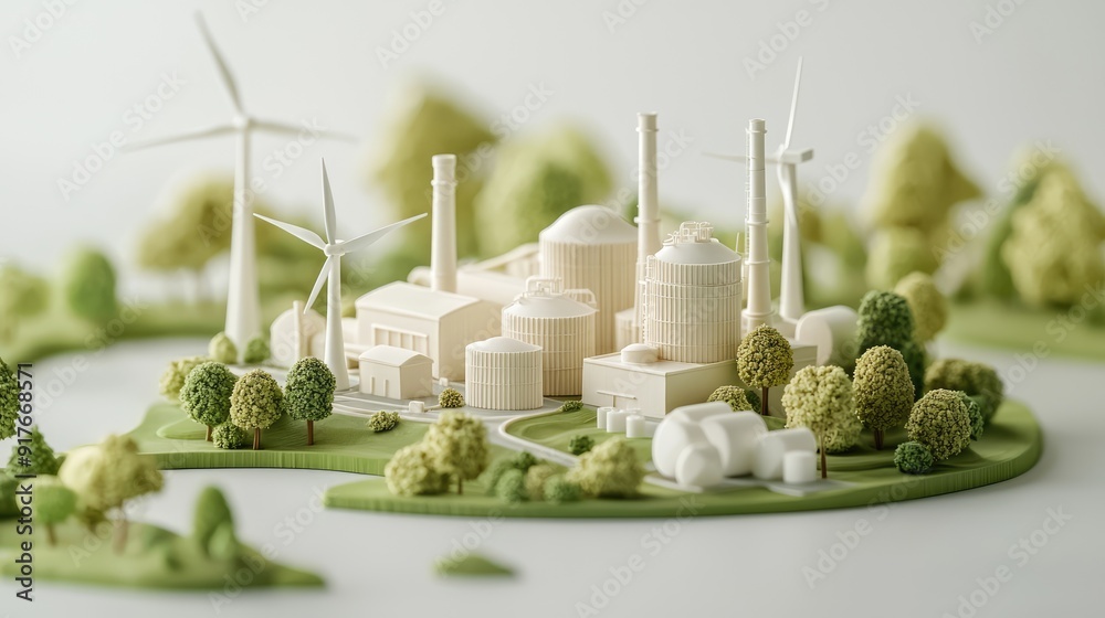 Eco-Friendly Clay Model of Green Industrial Site Powered by Renewable ...