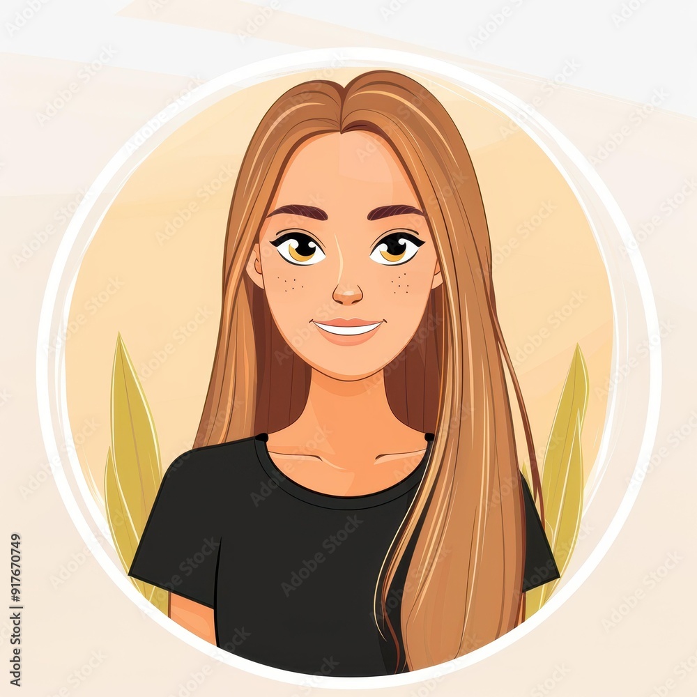 Meet our team This illustration features a stylish female employee with ...